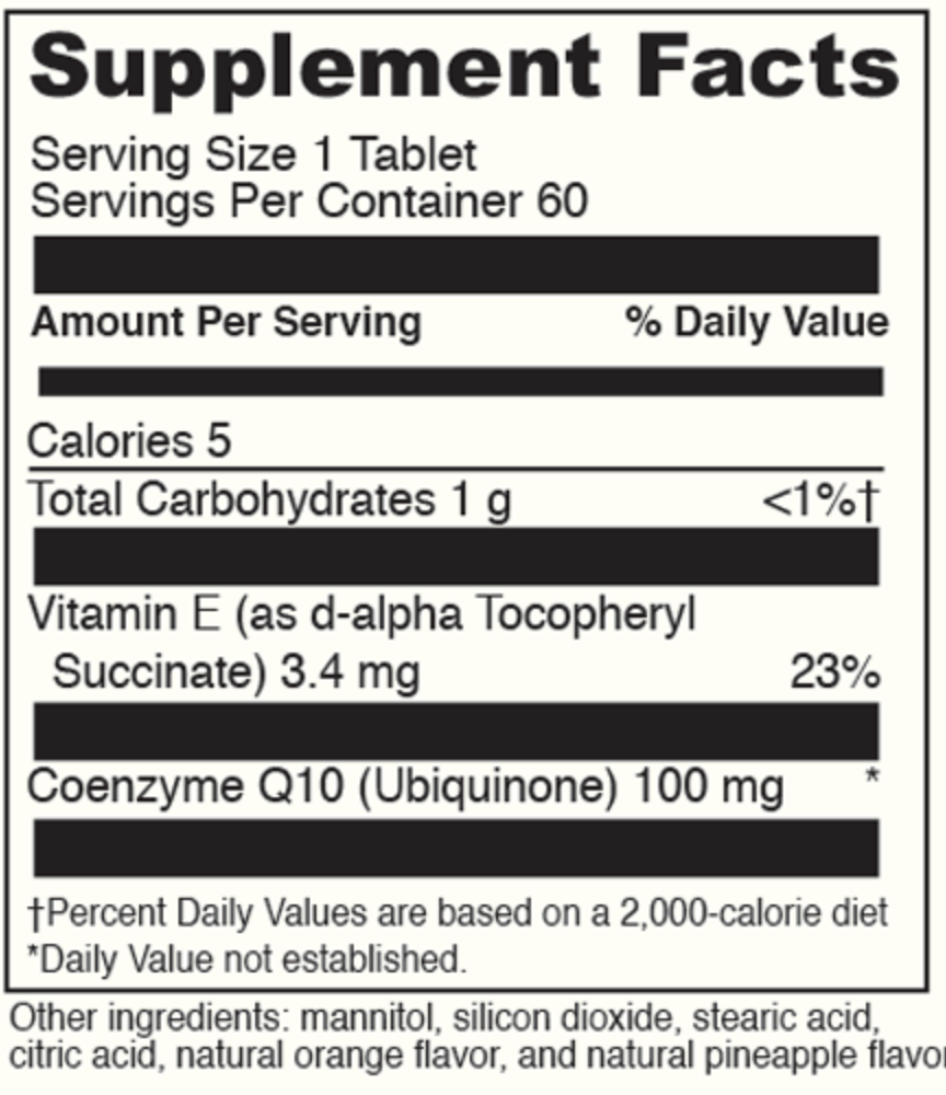 COENZYME Q10 CHEWMELT 100 mg 60 Tab – The Edwards Edge