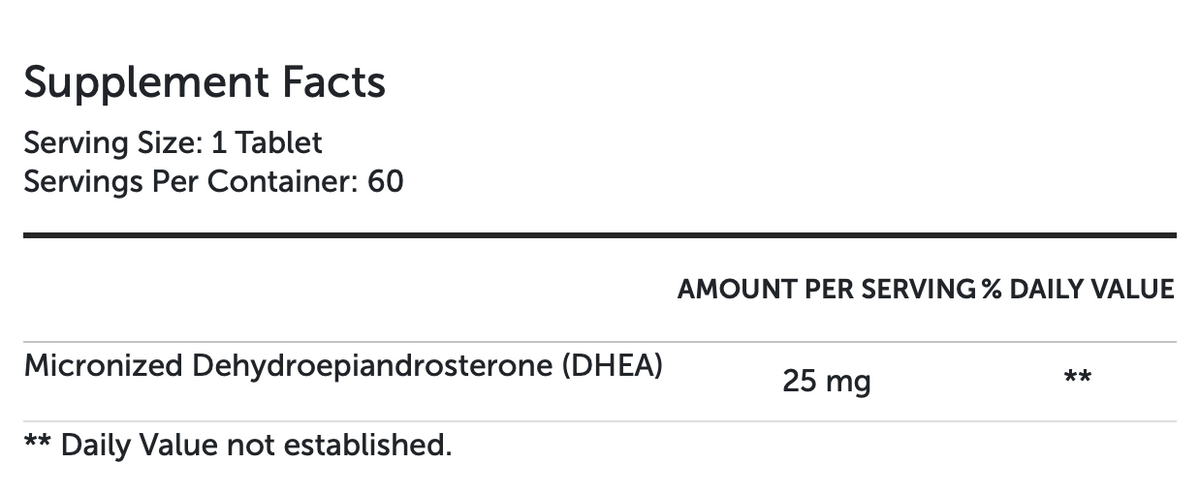 DHEA Micronized 25mg (60 Tab) Supports Healthy Androgen and Estrogen L ...